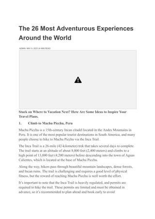 The 26 Most Adventurous Experiences Around the World.pdf