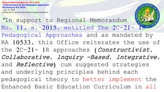 The 2 c 2i-1r pedagogical approaches | PPTX