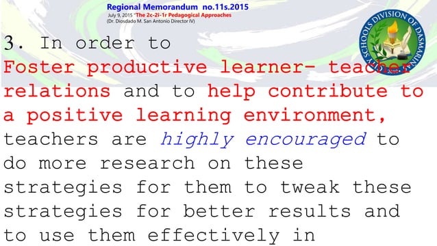 The 2 c 2i-1r pedagogical approaches | PPTX