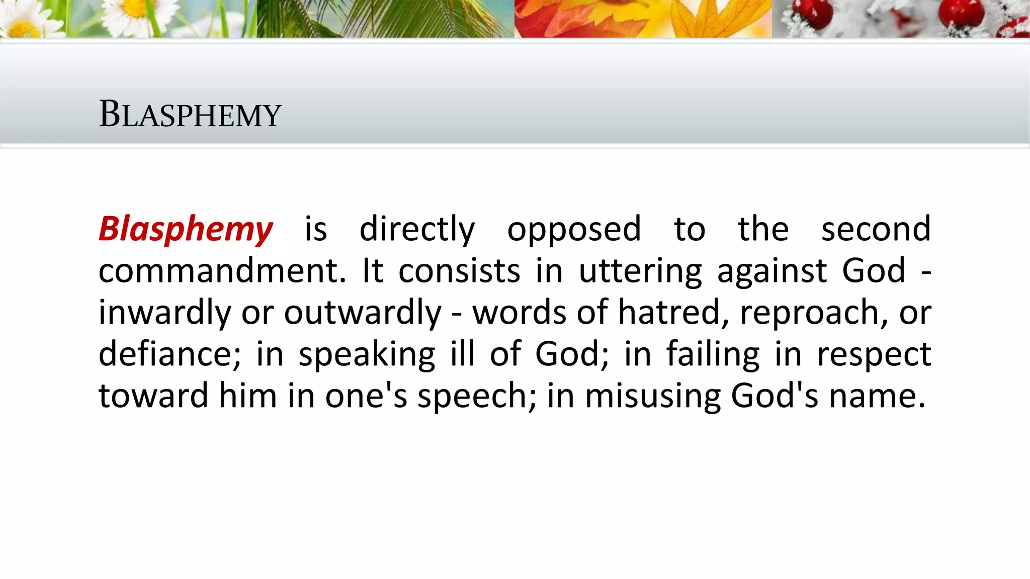 The 2nd Commandment | PPTX