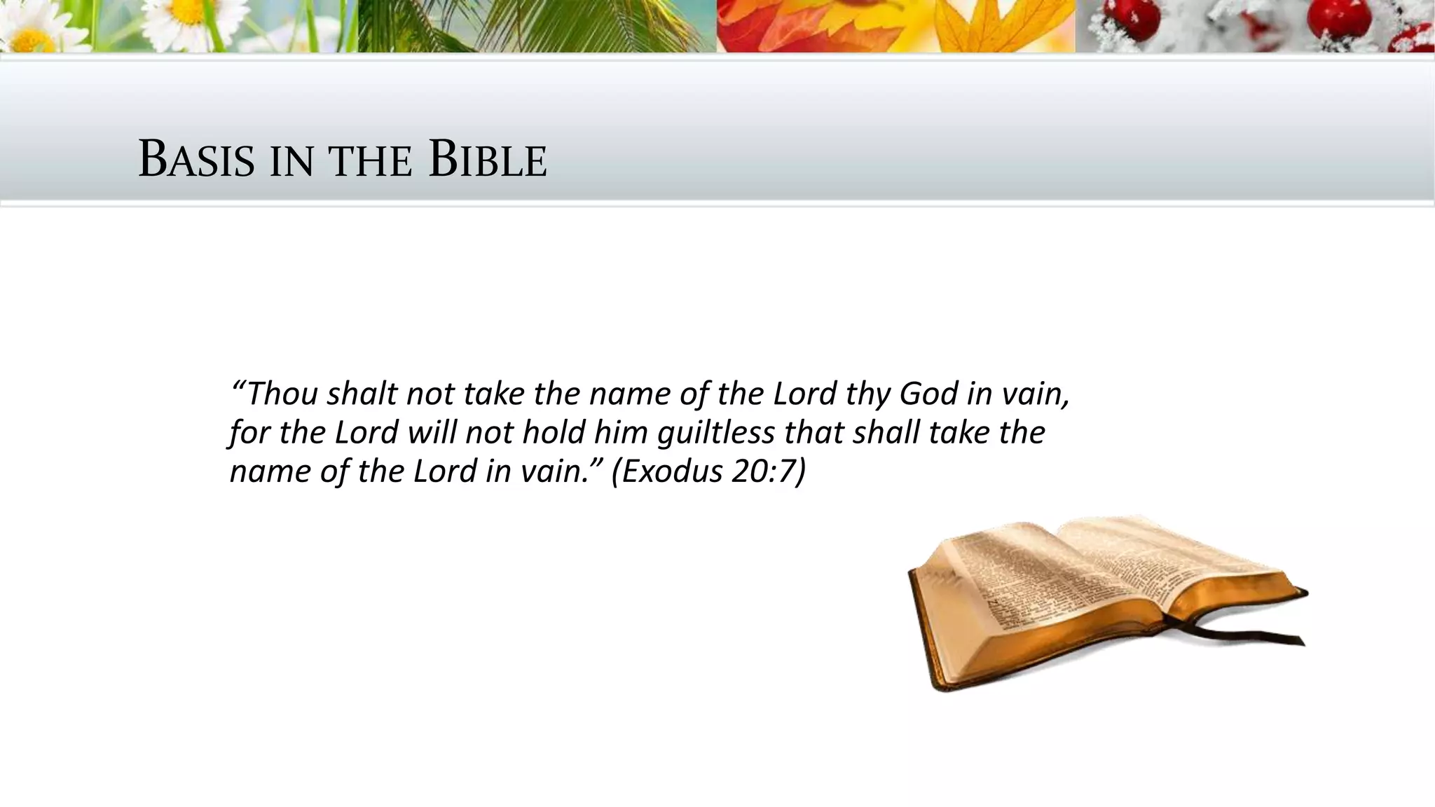 The 2nd Commandment | PPTX