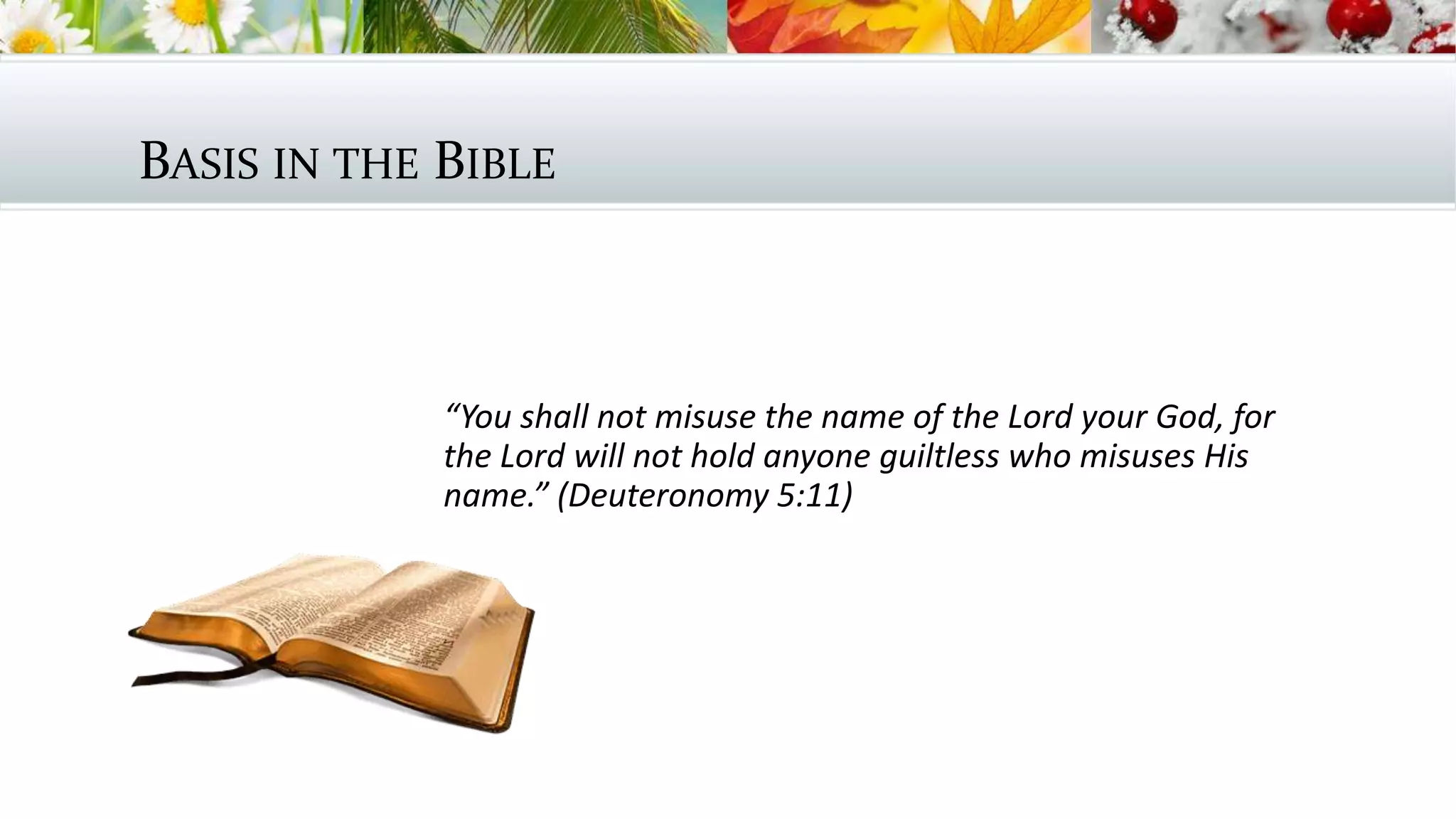 The 2nd Commandment | PPTX