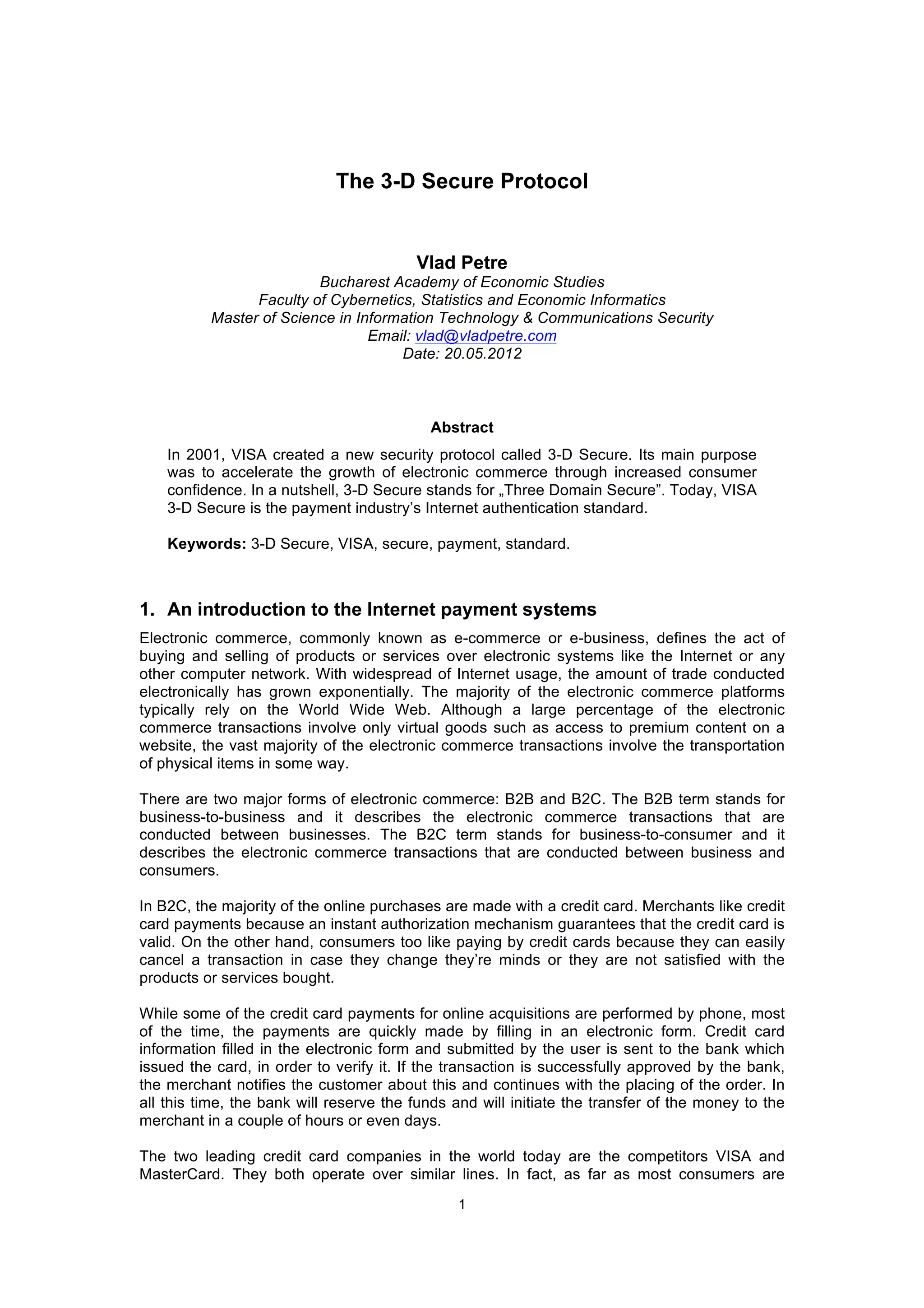 The 3-D Secure Protocol | PDF