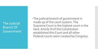 The 3 branches of government | PPTX