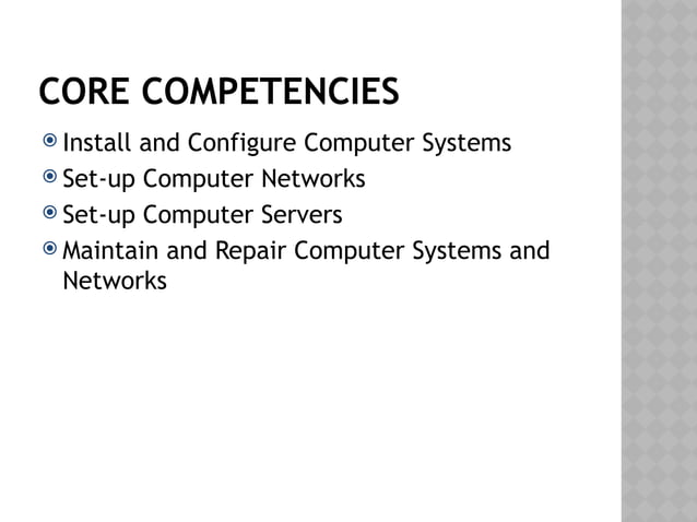 The 3 competencies Computer Systems Servicing | PPT