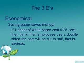 The 3 e’s and r's | PPTX
