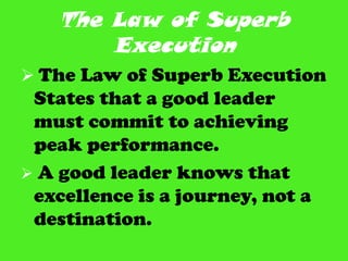 The 3 laws of leadership | PPTX