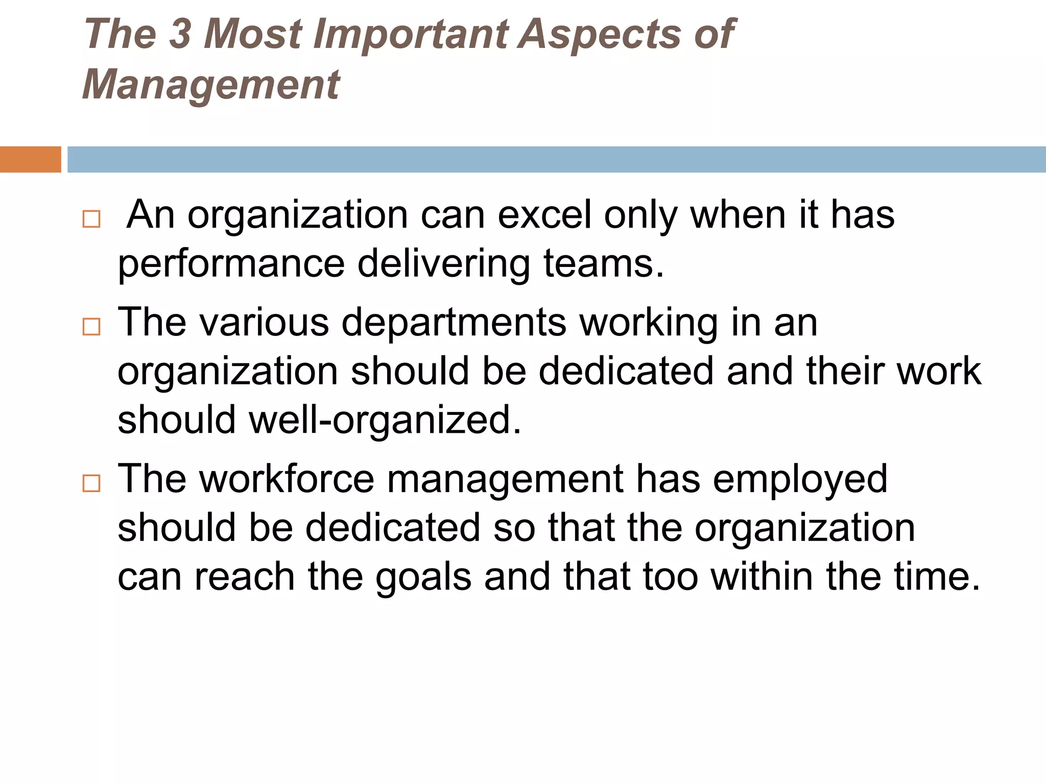 The 3 Most Important Aspects of Management | PPTX