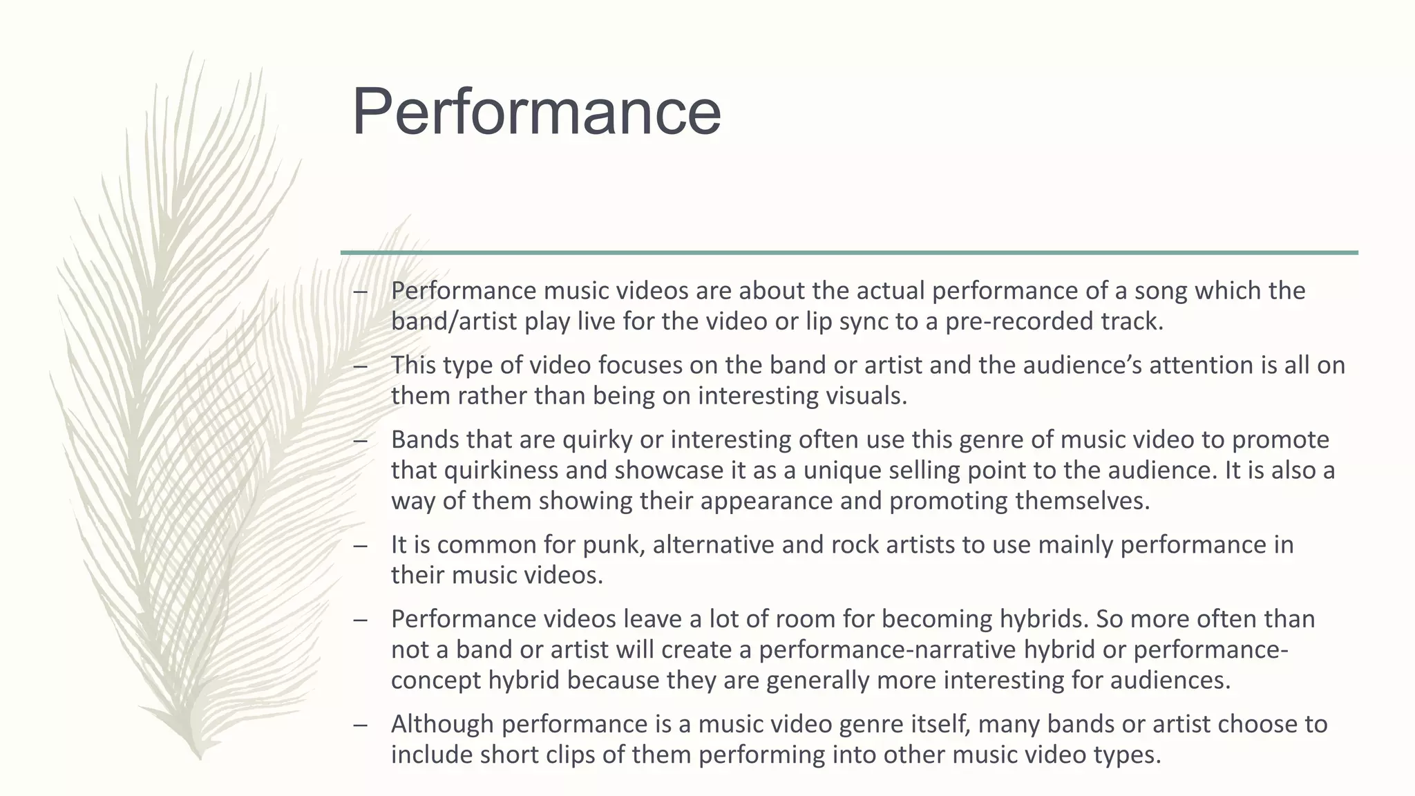 The 3 music video genres presentation | PPTX
