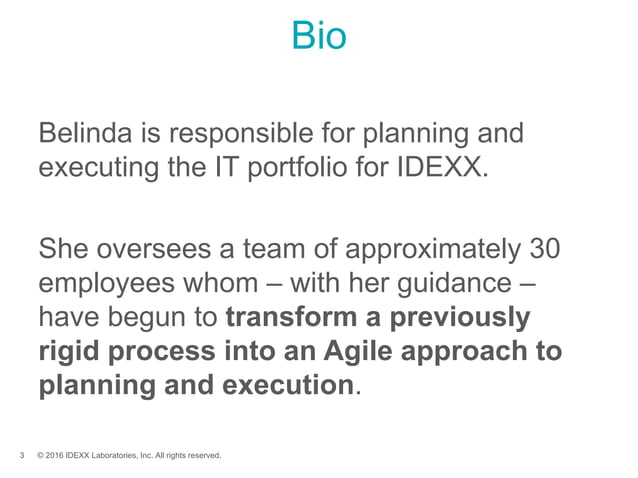 IDEXX IT’s Agile Journey | PPT