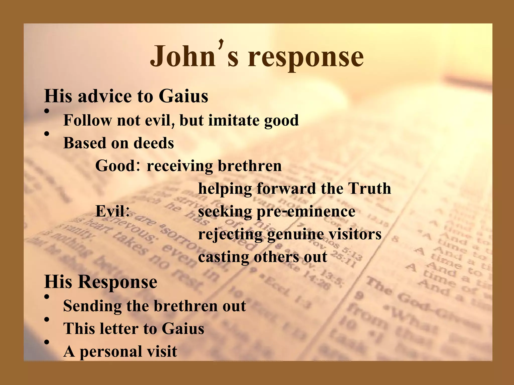 The 3rd Epistle Of John | PPT