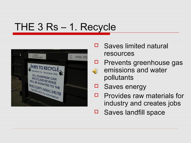 The 3 r's of waste management my student (raghav duggal) | PPT