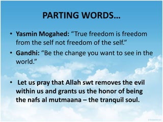 The 3 stages of nafs in islam | PPTX