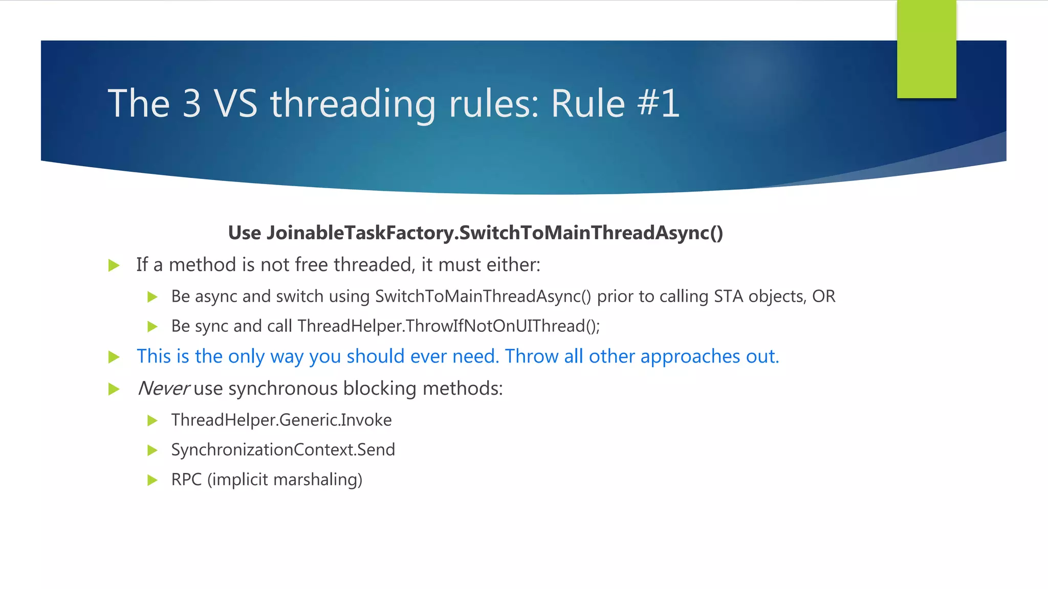 The 3 VS Threading Rules | PPTX