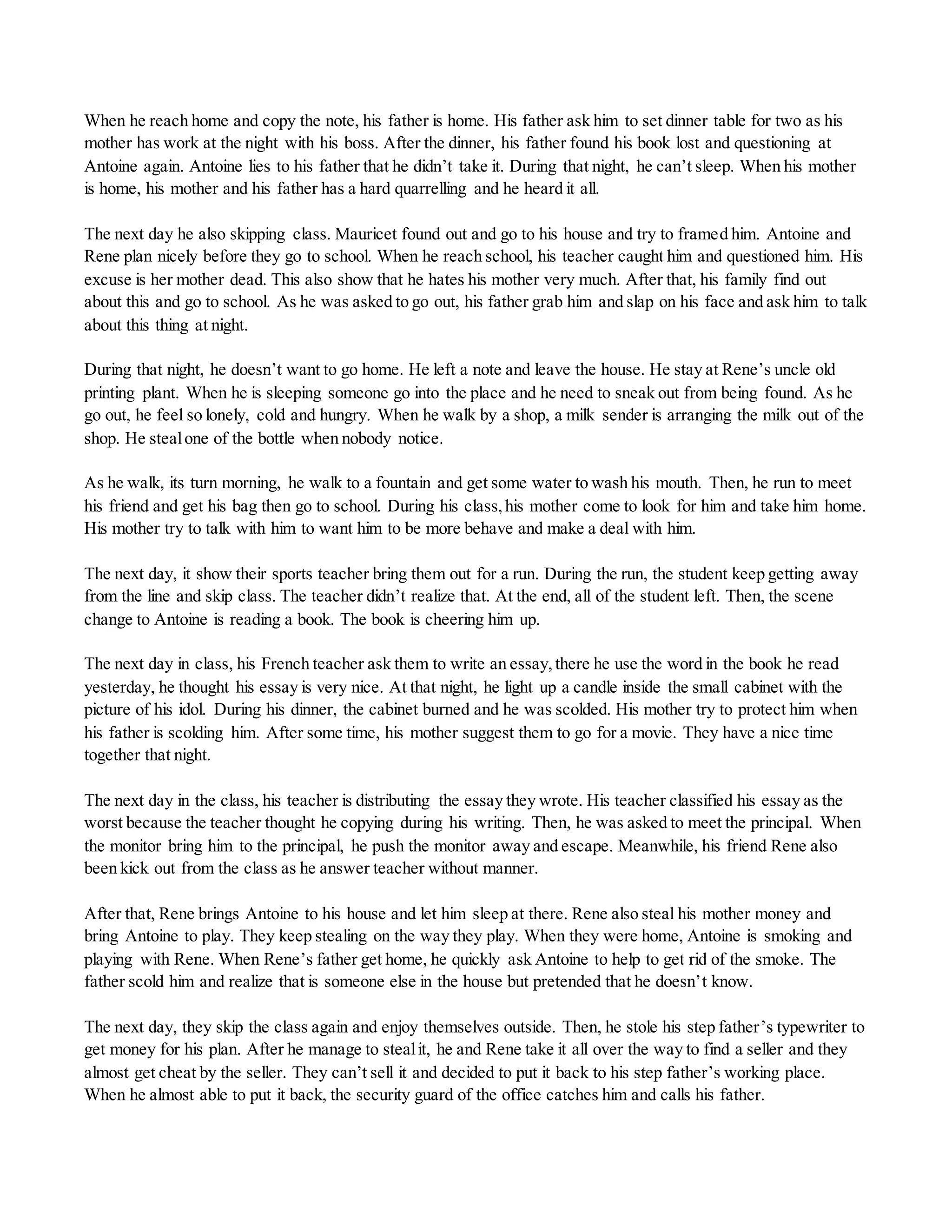 The 400 blows | DOCX