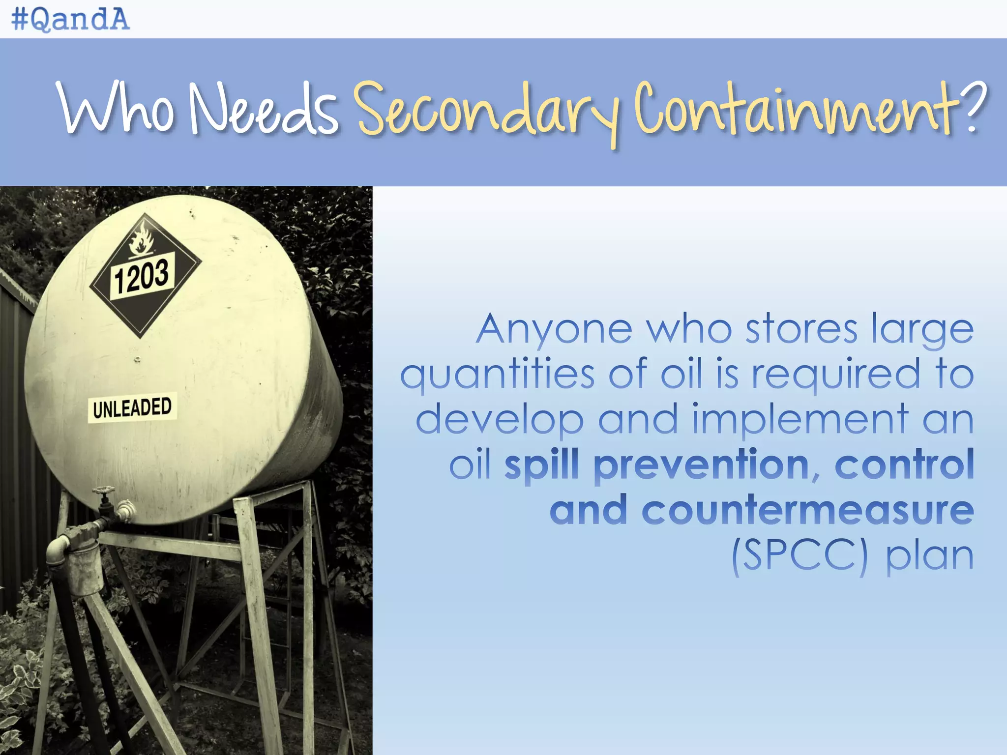 The 411 on secondary spill containment and spcc regulations | PDF