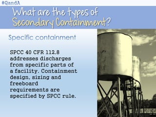 The 411 on secondary spill containment and spcc regulations | PDF
