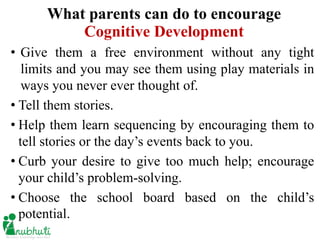 The 4 areas of development in children (age group3 to 6 years) | PPSX