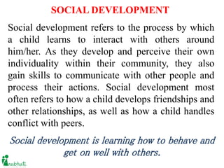 The 4 areas of development in children (age group3 to 6 years) | PPSX