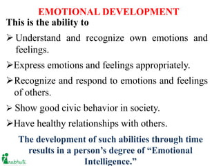 The 4 areas of development in children (age group3 to 6 years) | PPSX