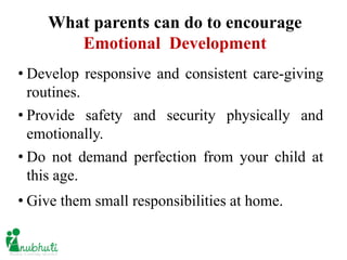 The 4 areas of development in children (age group3 to 6 years) | PPSX