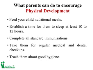 The 4 areas of development in children (age group3 to 6 years) | PPSX