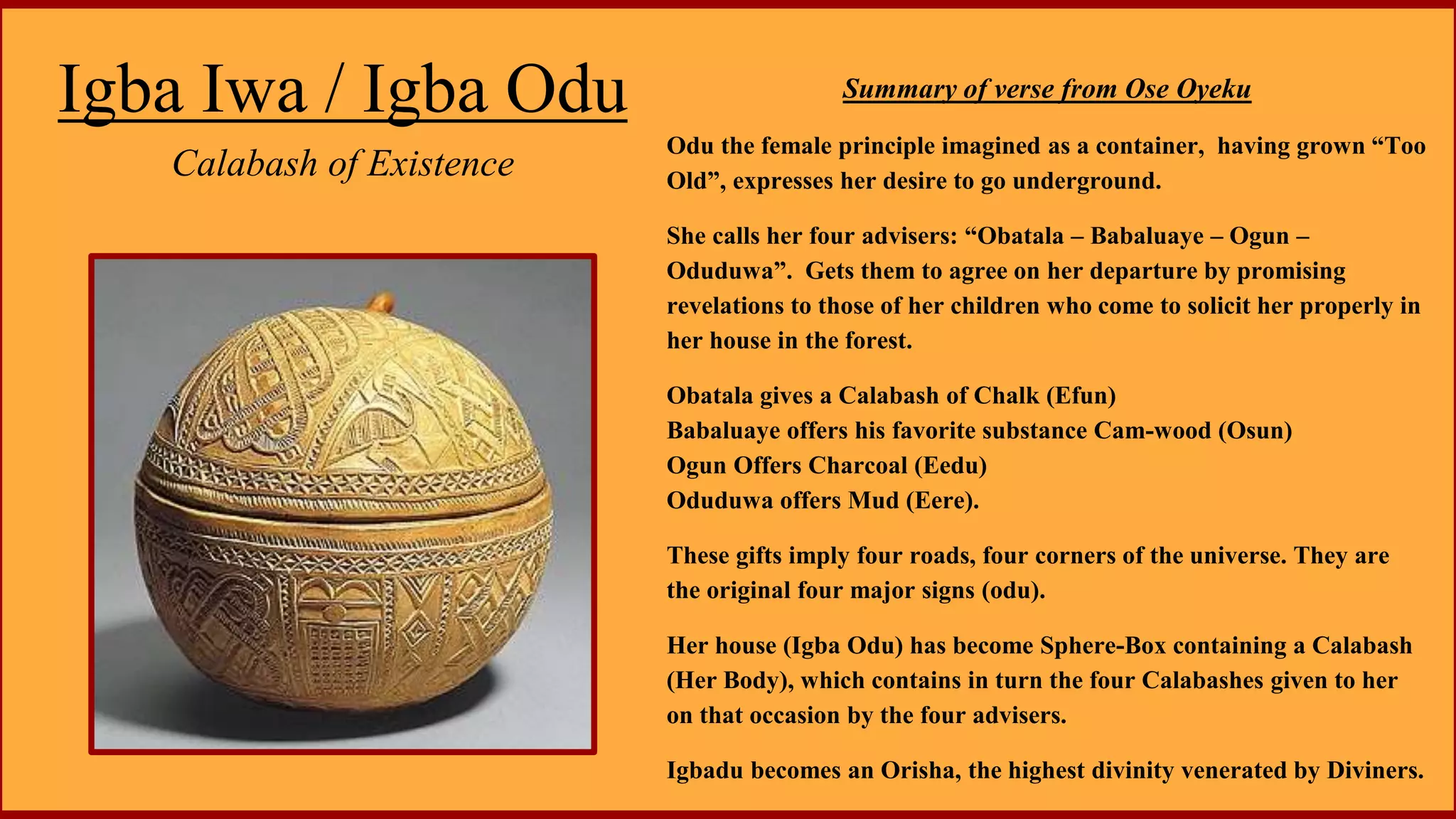 The 4 corners - African Cosmology | PPTX