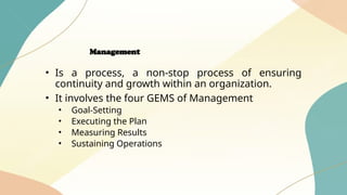 Organizational Management: The 4 GEMs of Management.pptx