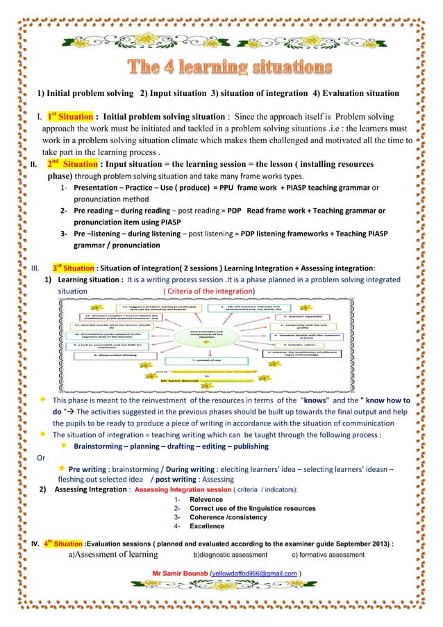 The 4 leanring situaitons | PDF
