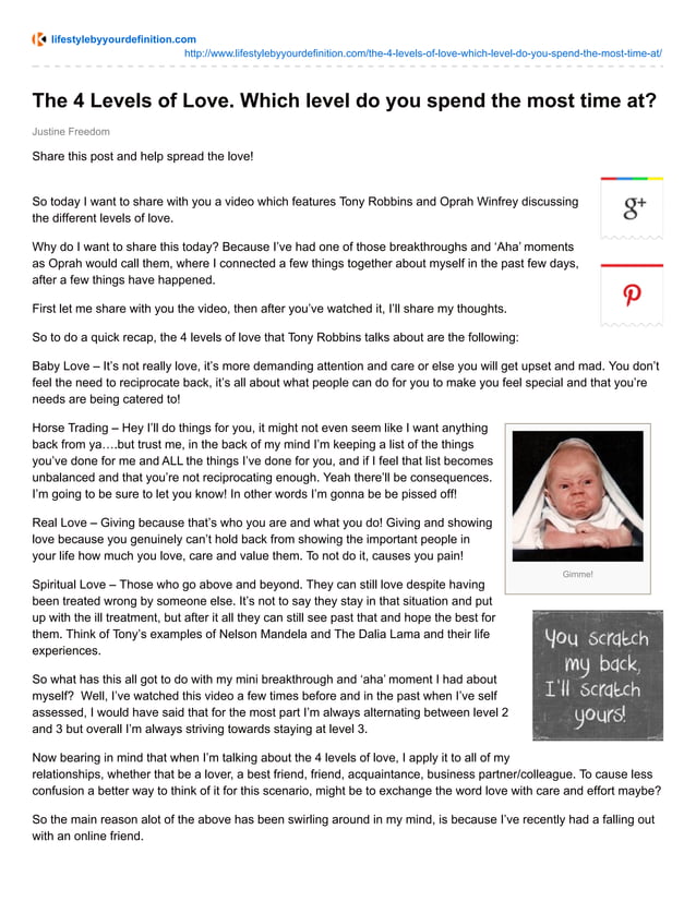 The 4 levels of love which level do you spend the most time at | PDF ...