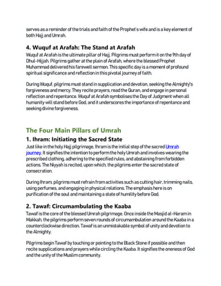 The 4 Main Pillars Of Hajj and Umrah | DOCX