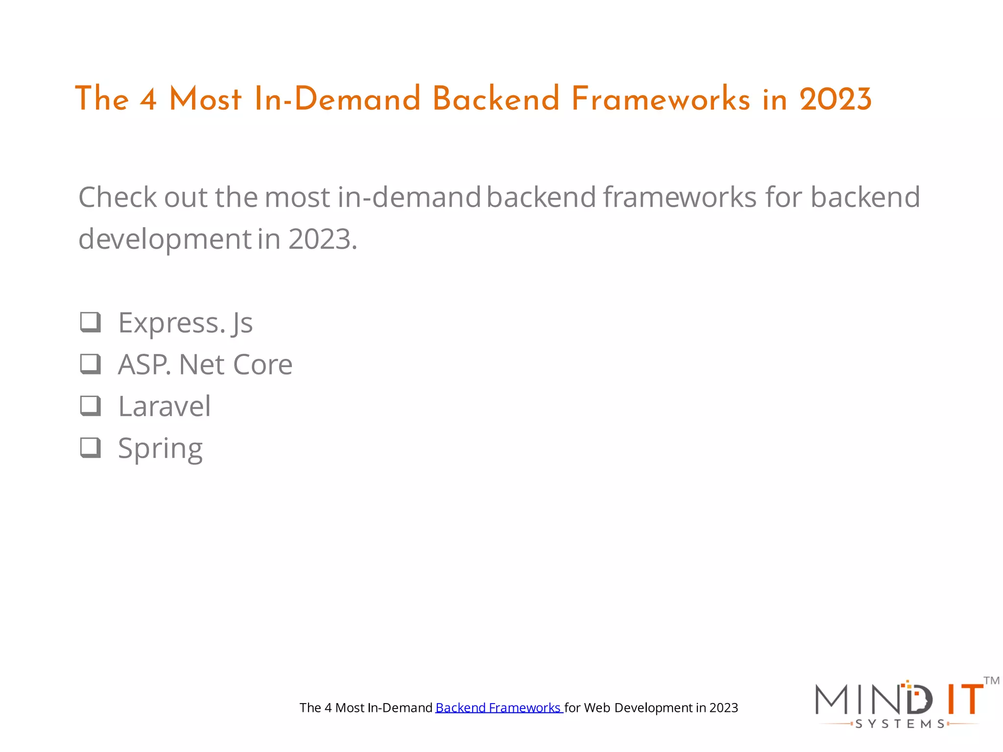 The 4 Most In-Demand Backend Frameworks for Web Development in 2023 | PPT