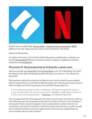 The 4 netflix hr practices that took us from average to awesome | PDF