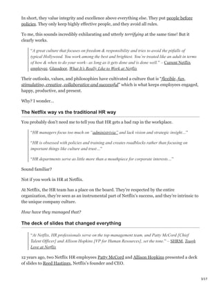 The 4 netflix hr practices that took us from average to awesome | PDF