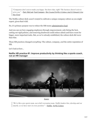 The 4 netflix hr practices that took us from average to awesome | PDF