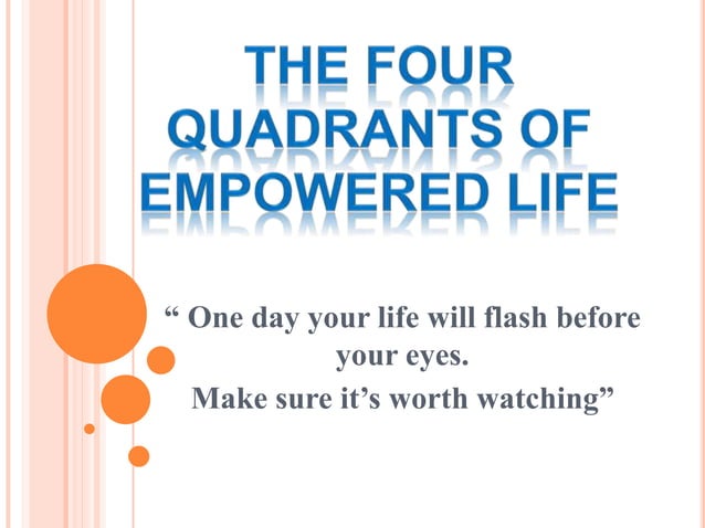 The 4 Quadrants of Life - VIMS.ppt | Mental Health | Diseases and ...