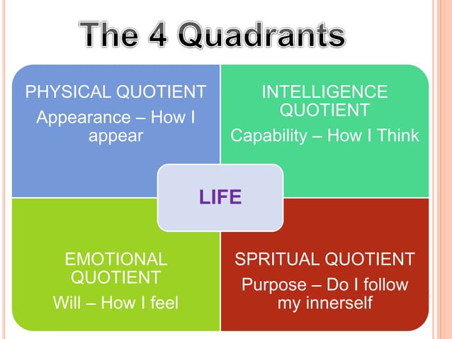 The 4 Quadrants of Life - VIMS.ppt | Mental Health | Diseases and ...