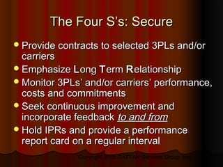 The 4 S's: For-hire Logistics and Transportation Services | PPT