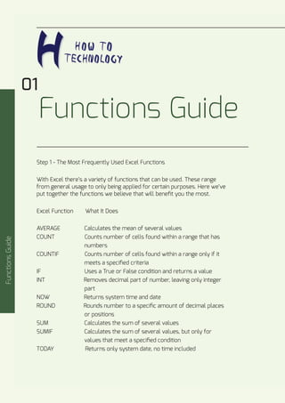 The 4 Step Excel 2013 Functions Guide | PDF