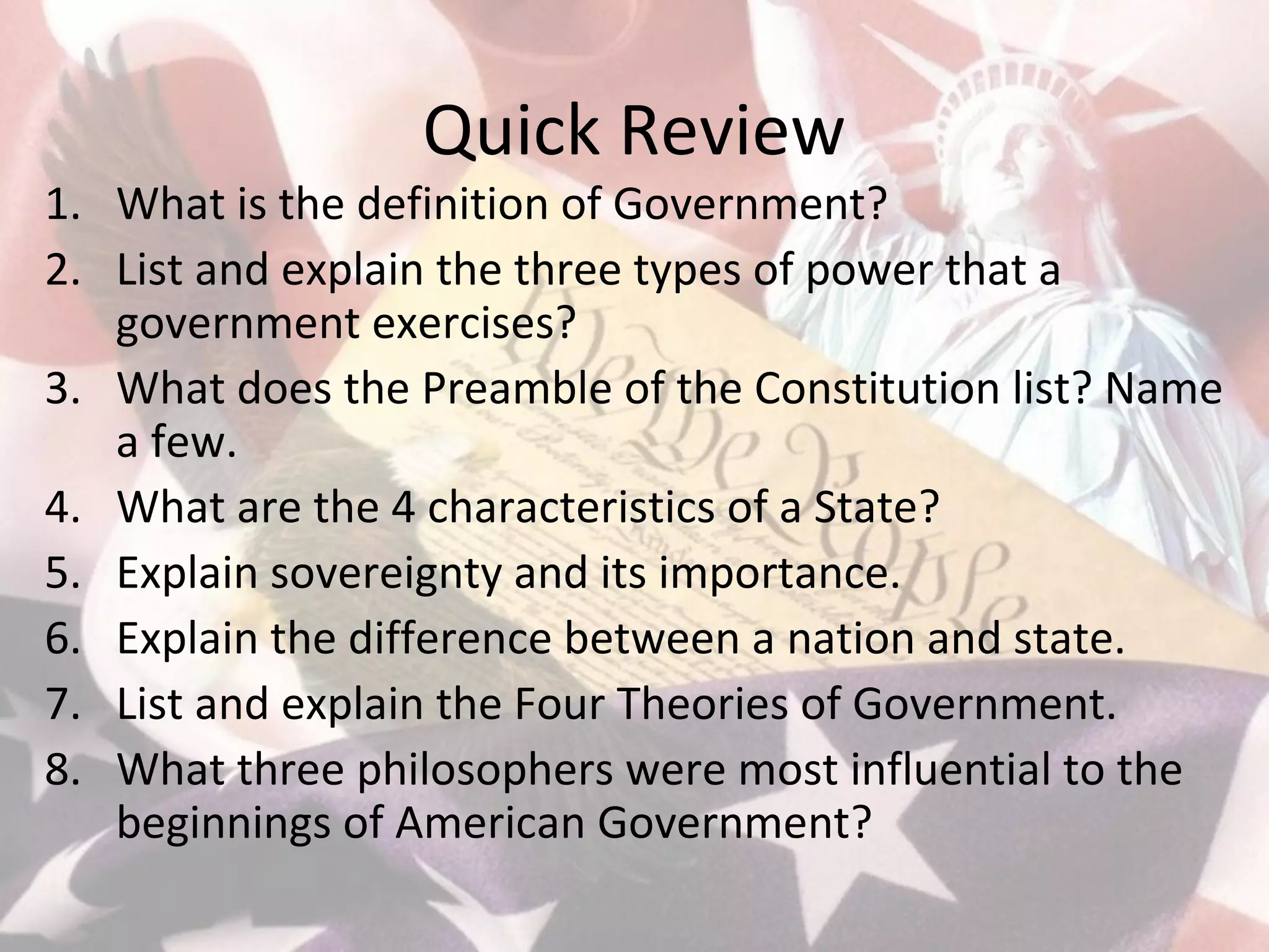 The 4 theories of government | PPT