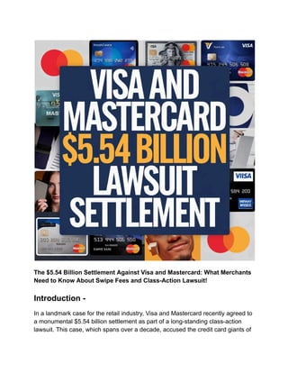 Stimulus Money 2025 -The $5.54 Billion Settlement Against Visa and Mastercard! | PDF