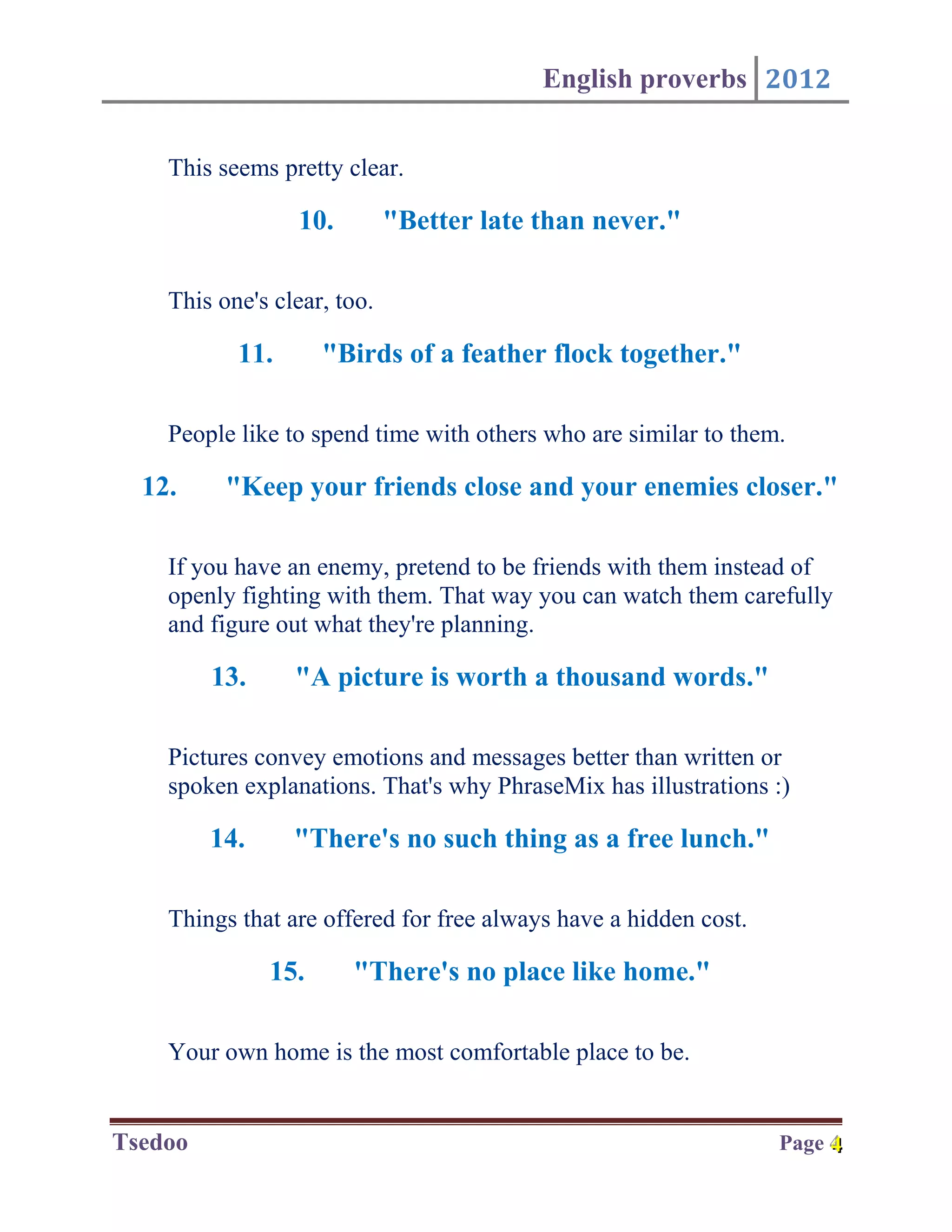 The 50 most important english proverbs | DOCX