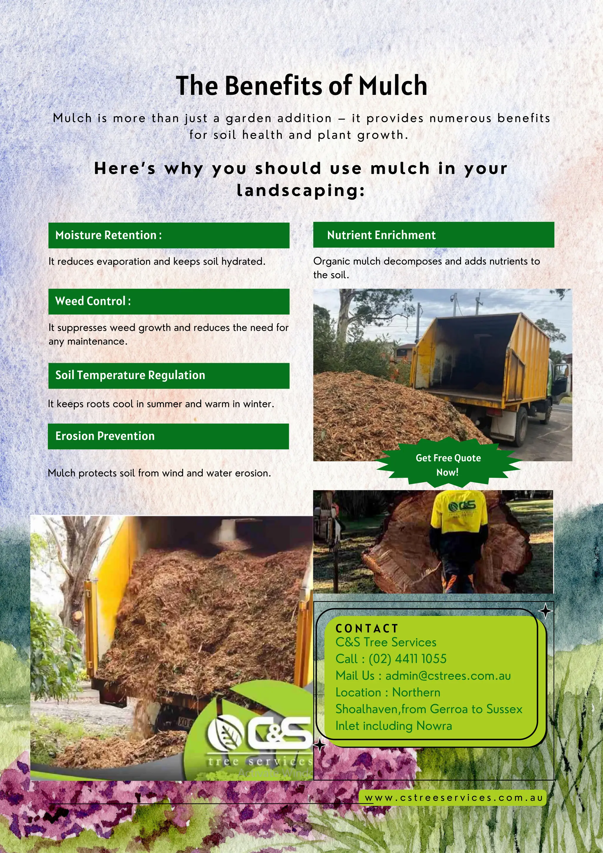 The 5 Benefits of Mulch Infographic | C&S Tree Services | PDF