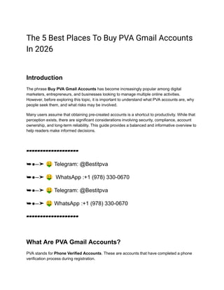 The 5 Best Places To Buy PVA Gmail Accounts In 2026 .pdf