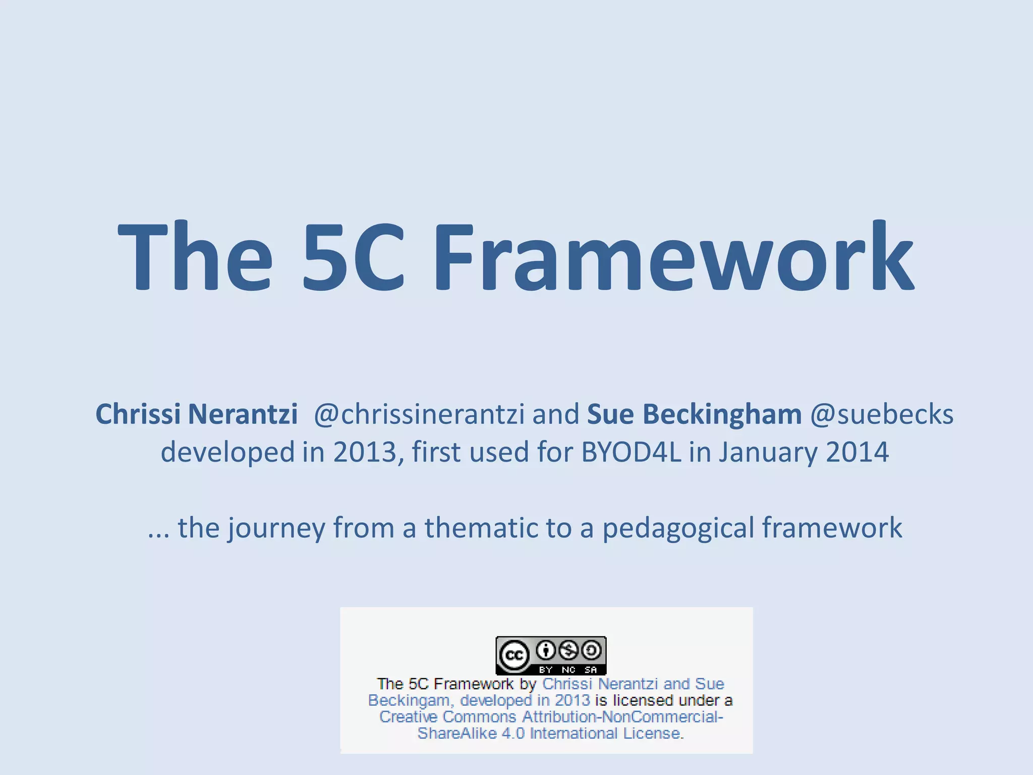 The 5C Framework by Chrissi Nerantzi and Sue Beckingham | PPT
