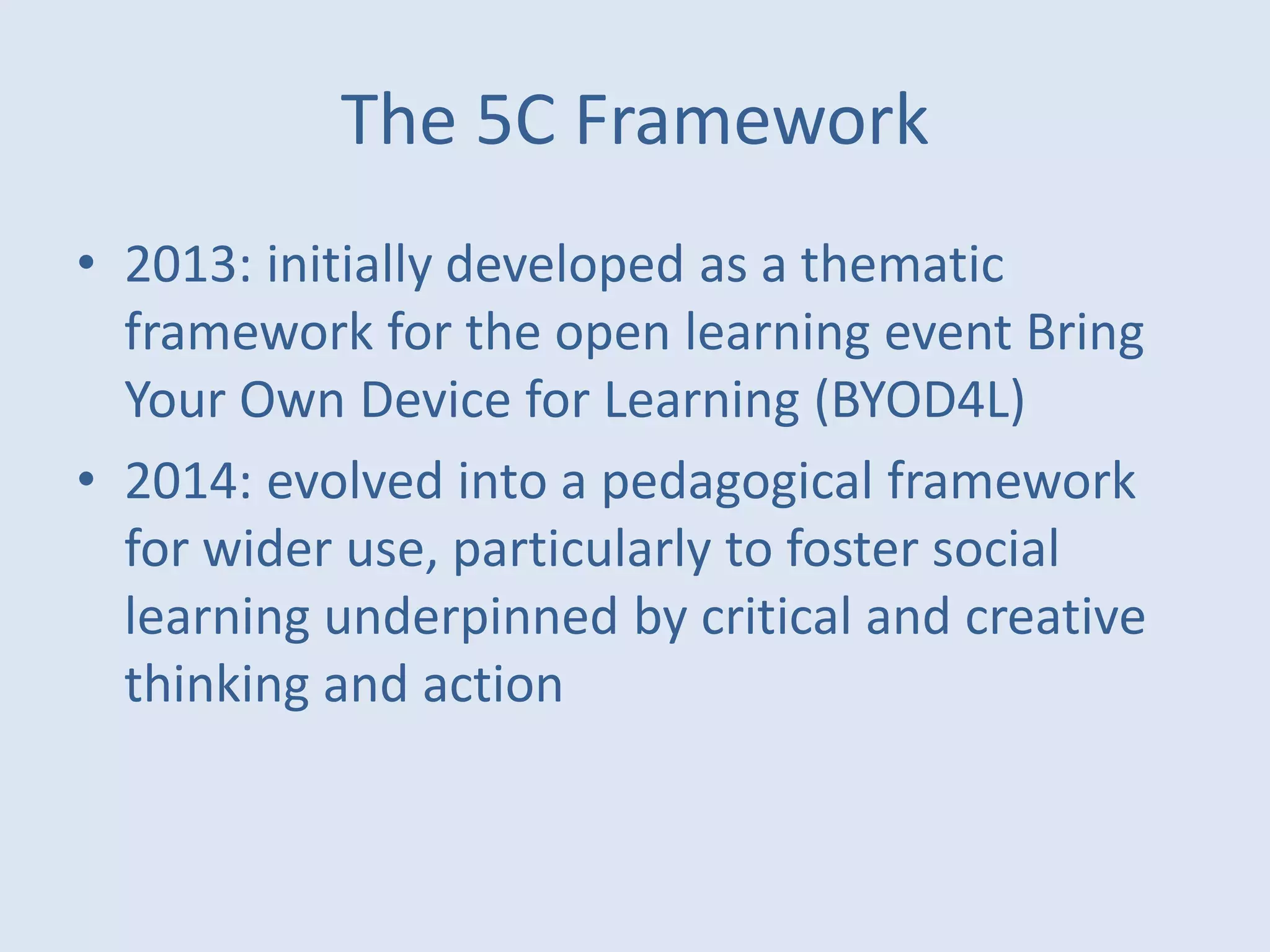 The 5C Framework by Chrissi Nerantzi and Sue Beckingham | PPT