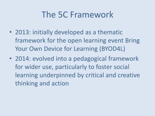 The 5C Framework by Chrissi Nerantzi and Sue Beckingham | PPT