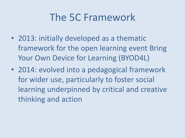 The 5C Framework by Chrissi Nerantzi and Sue Beckingham | PPT