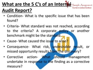 The 5 C’s of an Internal Audit Report | PPTX