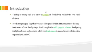 The 5 food groups powerpoint | PPTX